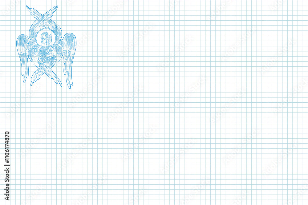 Saint Matthew the Apostle symbol. Illustration sketch in Byzantine ...