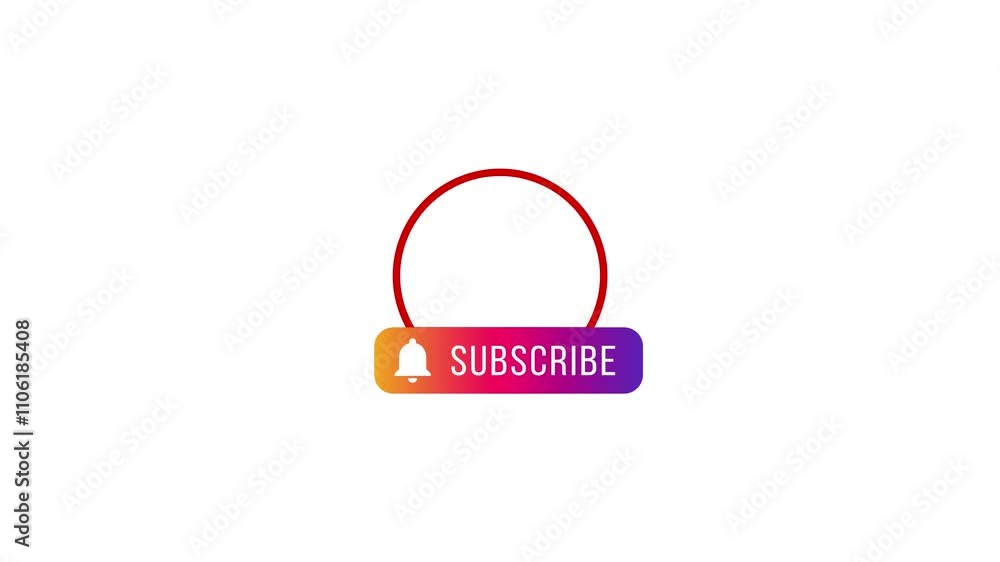 Animated YouTube Subscribe Button for Video Overlay with transparent ...