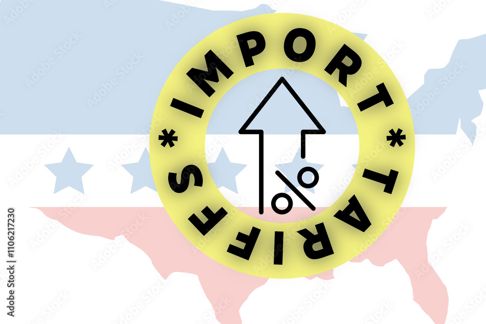 Poster concept of increase in import tariffs tariff with united states ...