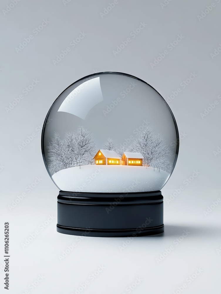 Winter Village Snow Globe: Cozy Christmas Scene - A 3D snow globe ...