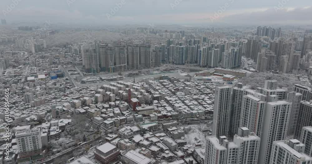 Massive Apartment Construction Site in Redevelopment Area, Seoul, South ...