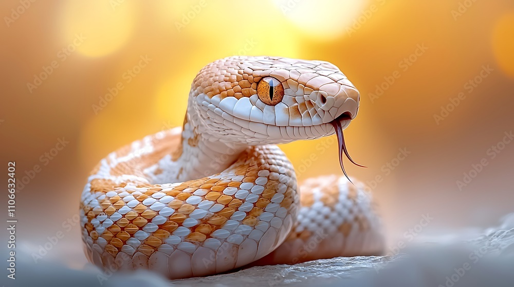The snake, representing transformation and renewal, slithers gracefully ...