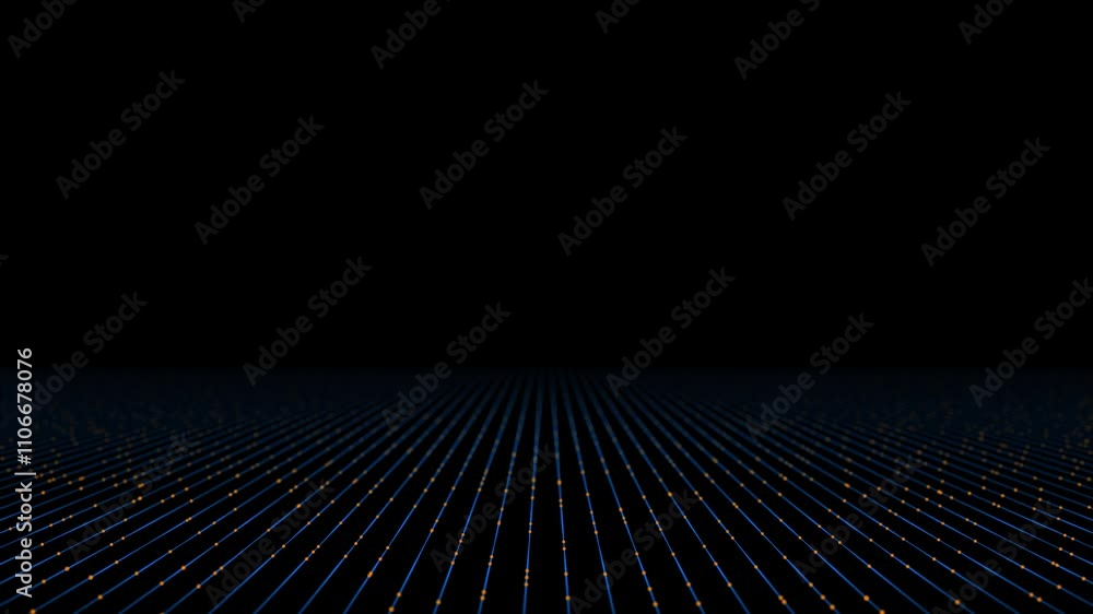 Digital High-tech HUD grid video, blue news studio background, high ...