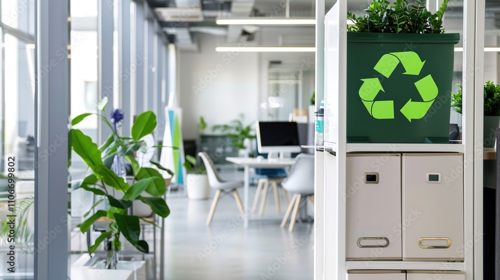Office Green Recycling Logo - A Symbol of Eco - Friendly Practices in ...