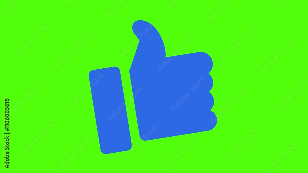 Blue Like Button Animation Vector, Green Screen 4K, Animated Like Icon ...