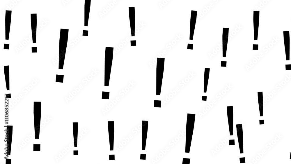 Animated Animation kinetic moving exclamation mark icon symbol shouting ...