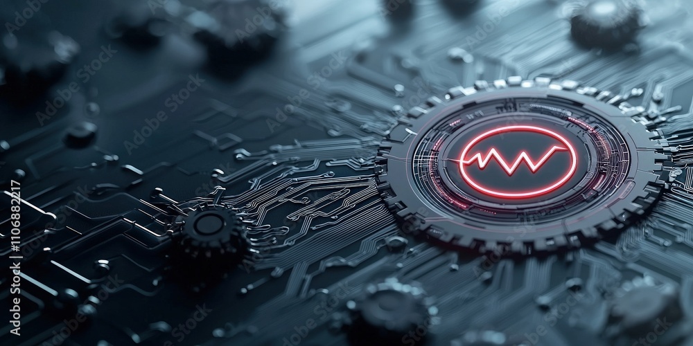 health warning risk campaign concept. Abstract circuit board design ...