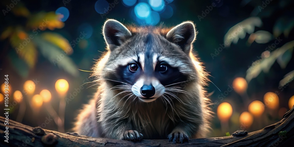 Night Vision Raccoon: Low Light Wildlife Photography, Curious Masked ...