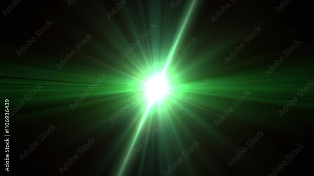 Rotation of green light leak animation background. 2D rendering ...