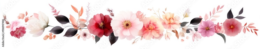 Beautiful Floral Border for Elegant Design Projects Stock Illustration ...
