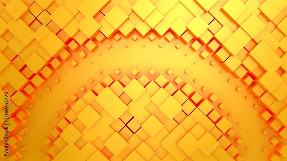 Cubes Form a Wave. Abstract motion, two color, 3d rendering, 4k resolution vídeo de Stock ...