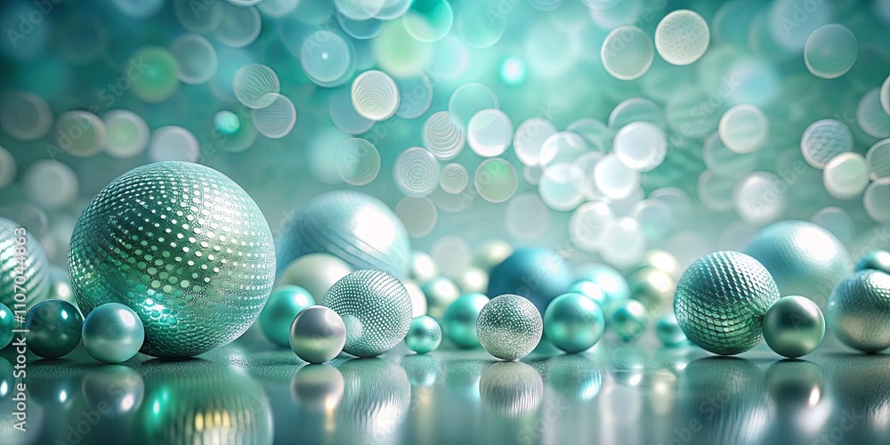 Teal and Silver Orbs with a Sparkling Background A Festive Display of ...