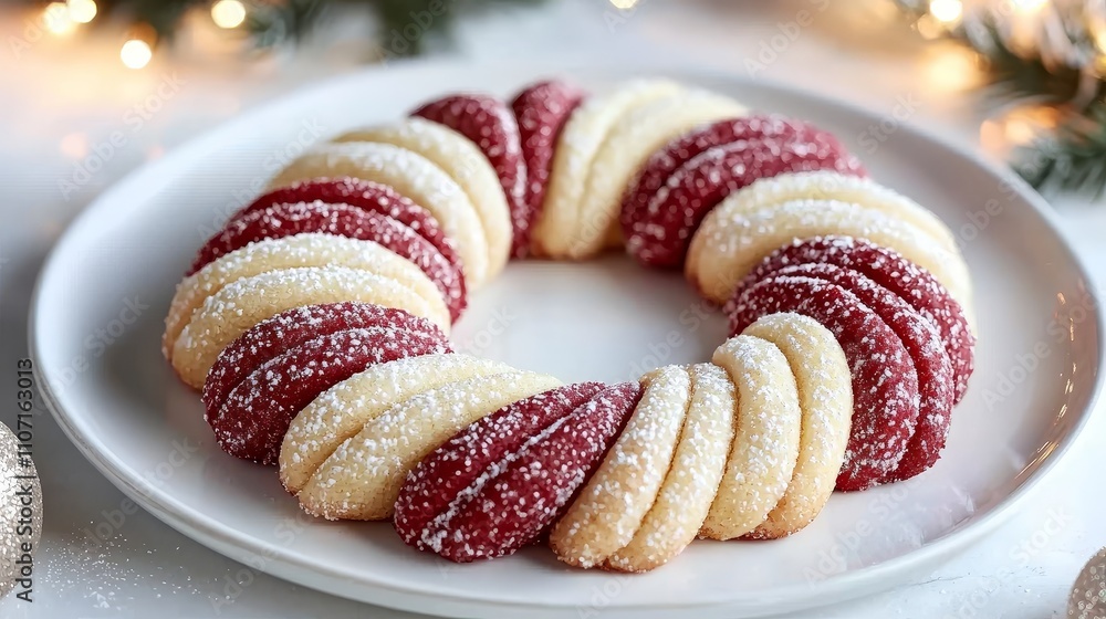 Make candy cane-shaped cookies twisted from red and white dough for a ...