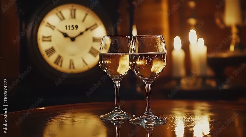 Pair of vintage coupe glasses clinking gently, delicate champagne ... Pair of vintage coupe glasses clinking gently, delicate champagne ...