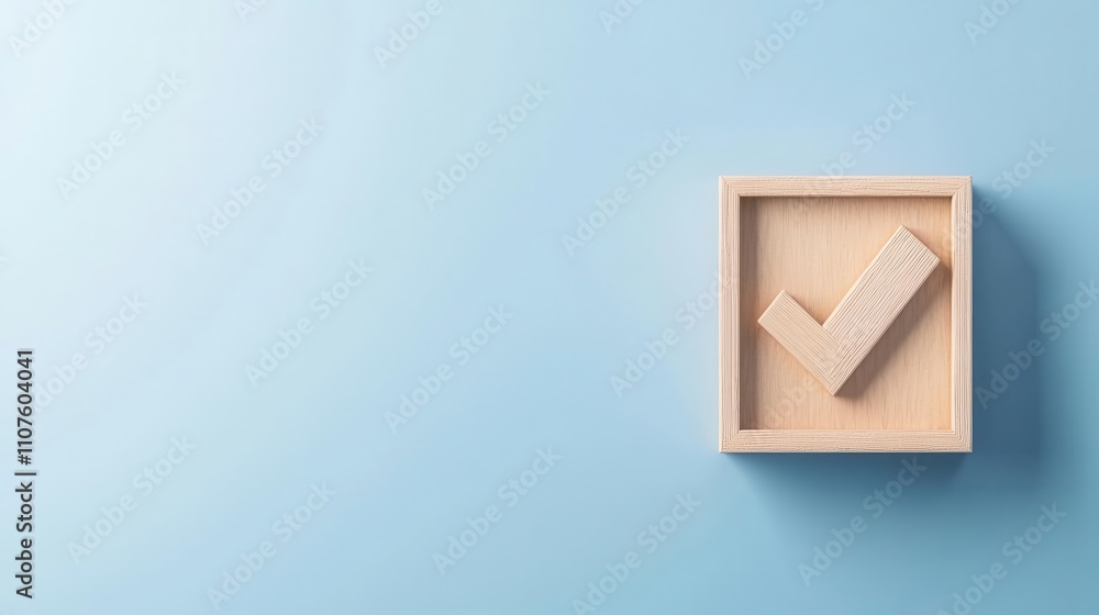 Stylized tick mark emerging from a verification checkbox, dynamic and ...