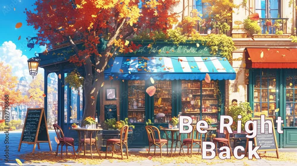 Experience the beauty of an enchanting cafe filled with autumn hues. Be ...