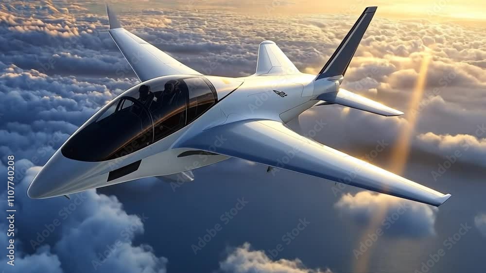 Electric fighter aircraft An electric fighter aircraft flies silently ...