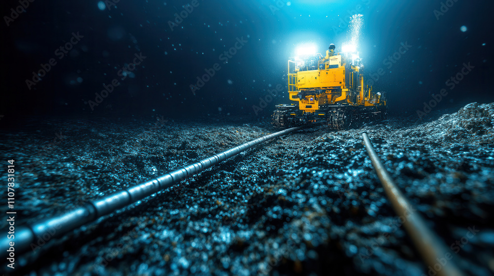 Underwater oil pipeline repair with engineer using advanced machinery ...