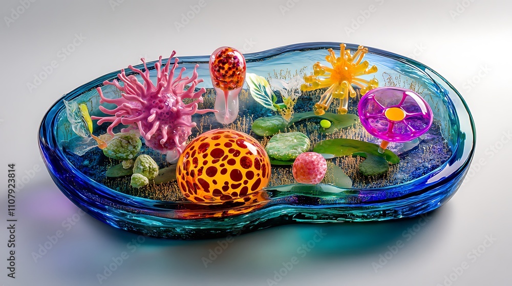 Colorful model demonstrating the structure and components of a plant ...