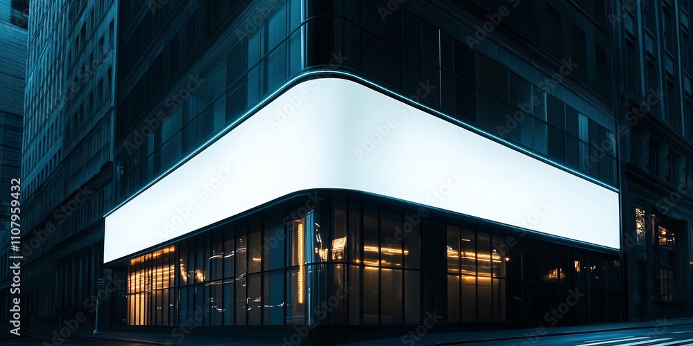 blank white billboard mockup that wraps around the corner of a building ...