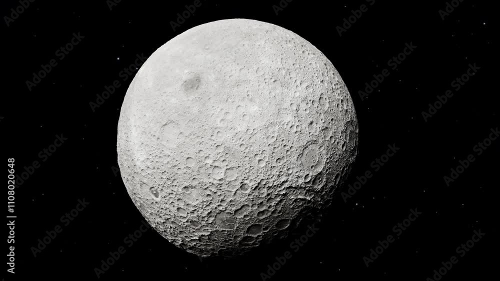 rotating moon in space. realistic moon in space. moon background ...