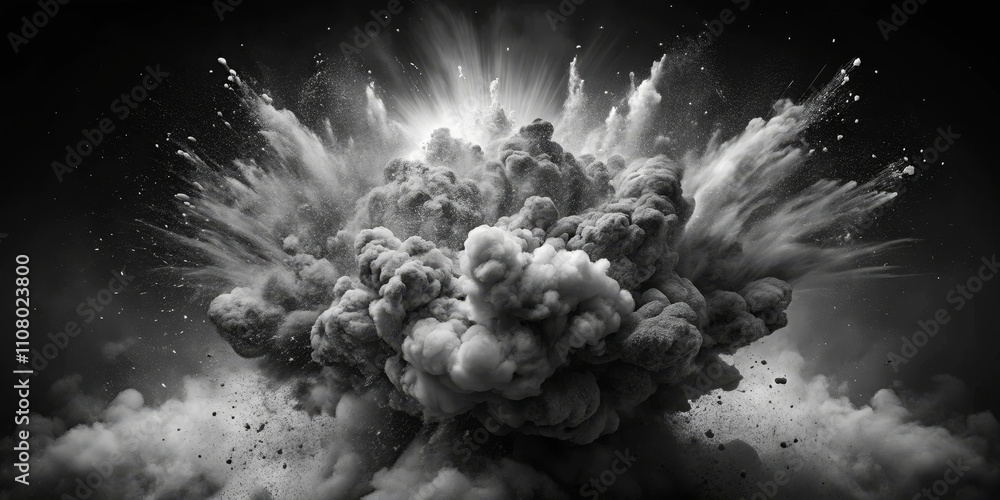 Photo & Art Print Monochromatic Powder Explosion Dramatic Composition ...