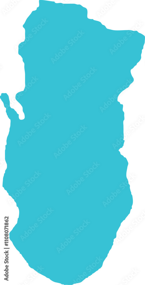 Qatar MAP in Blue, Country Border, Qatar Map, Border line of Qatar ...