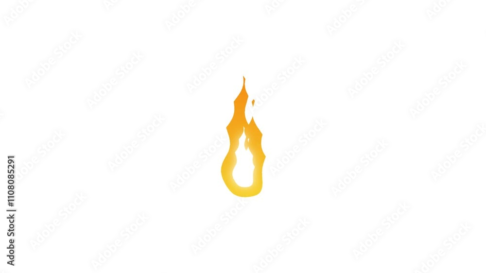 Fire flame Animated on Transparent Background. 4K Loop Animation with ...