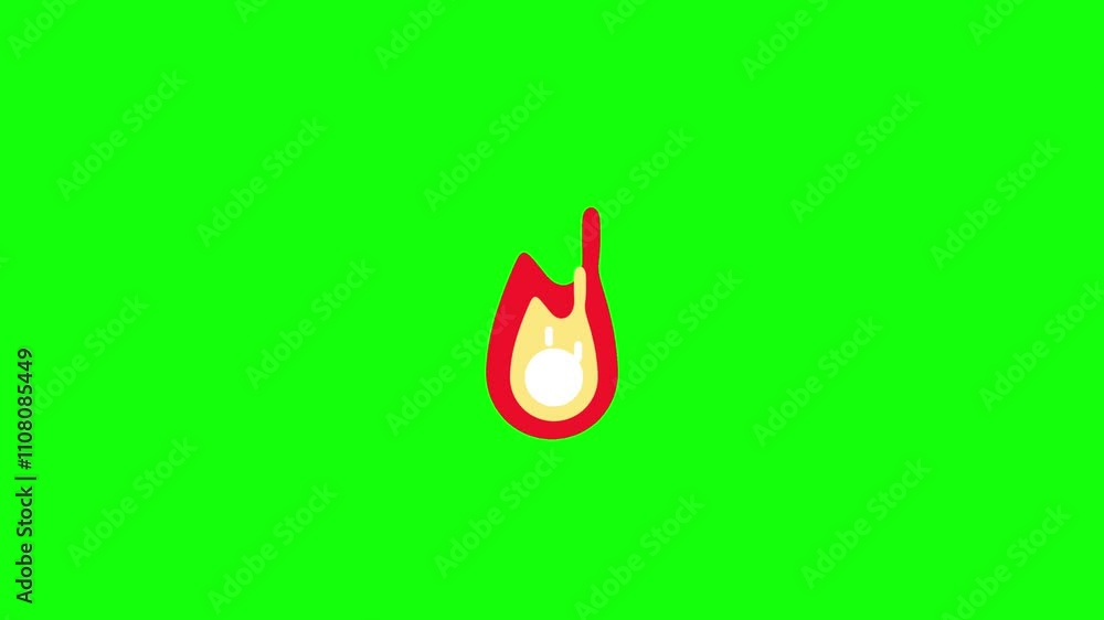 Fire Emoji Animated on Transparent Background. 4K Loop Animation with ...