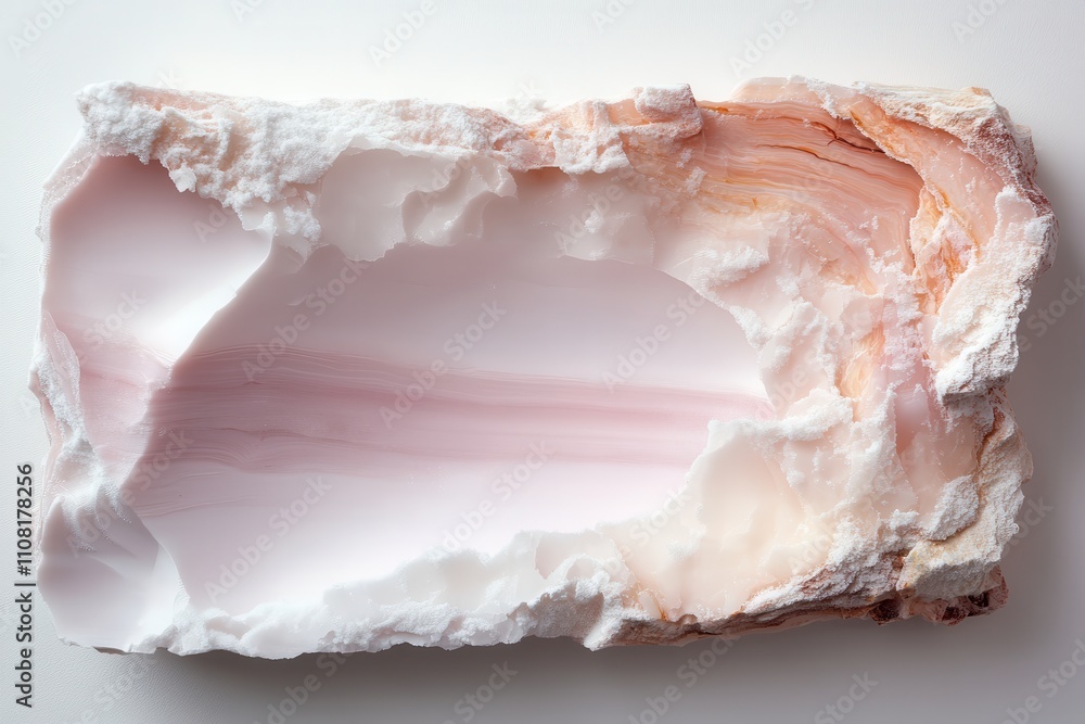 This stunning piece of pink onyx features mesmerizing layers and ...