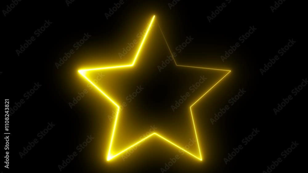 Abstract neon star frame seamless loop 4k video animation background ...