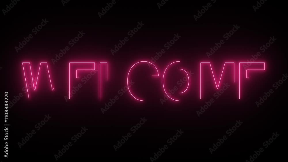 Neon welcome text animation, Welcome Text Animation Motion Graphics ...