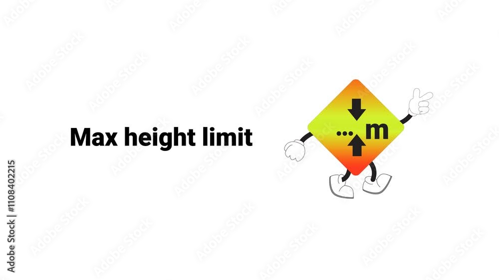 Animated max height limit sign with cartoon characters, perfect for ...