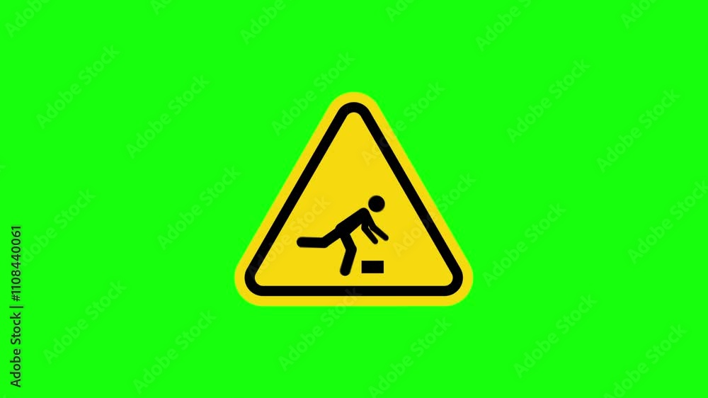 4K Animation moving sign , ISO Triangle Warning Sign: Tripping Hazard ...