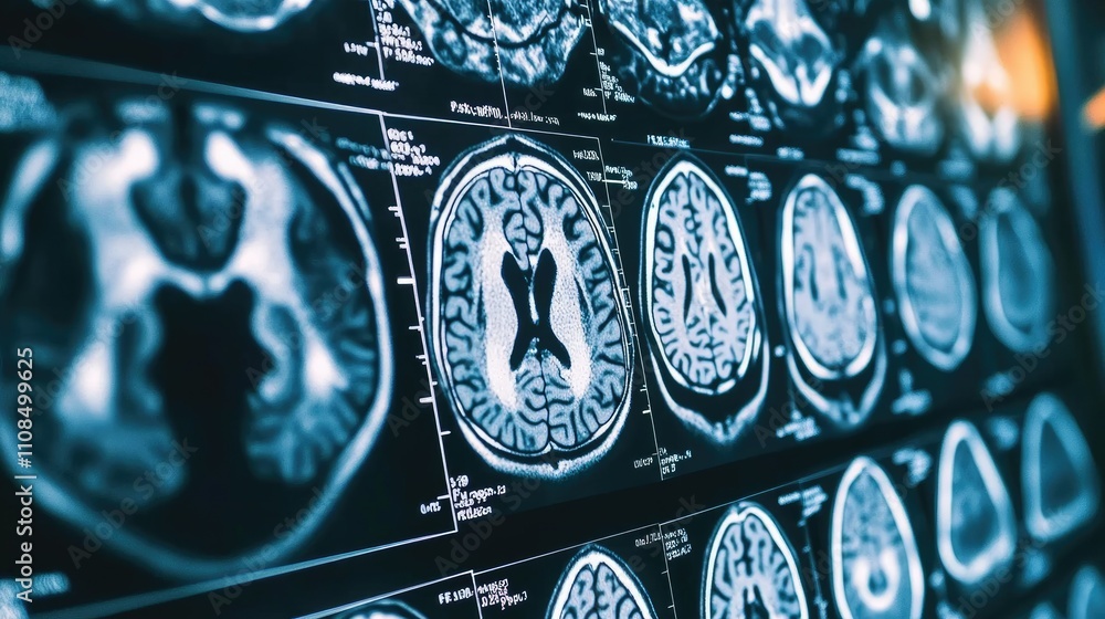 MRI scans showing brain images for medical analysis and diagnosis ...