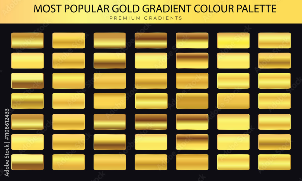 Luxury gold gradients collection vector. Golden gradients set of ...