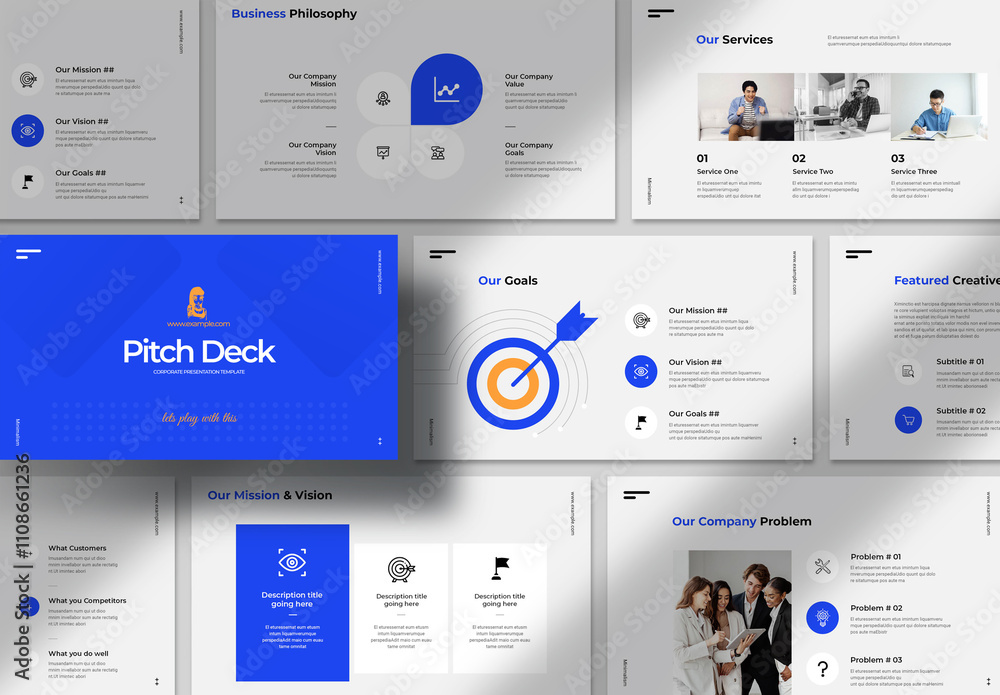 Pitch Deck Presentation Layout Stock Template | Adobe Stock