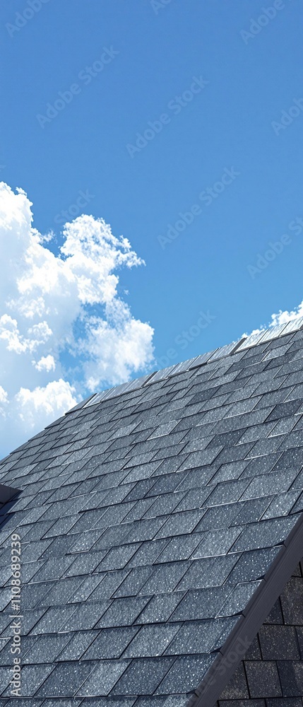 Asphalt shingle roof with ridge cap and dormer, concrete tile, roofing ...