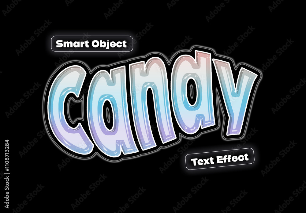 Candy Themed Text Effect Design Stock Template | Adobe Stock