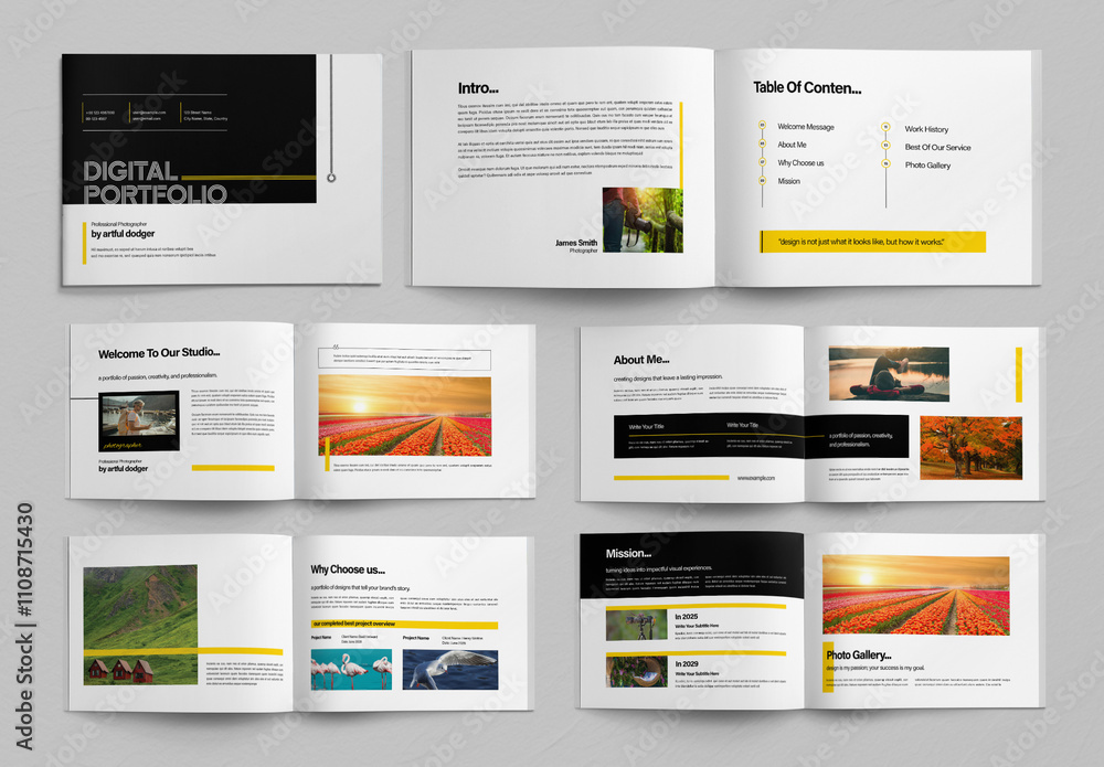 Professional Digital Portfolio Booklet Template Stock Template | Adobe ...