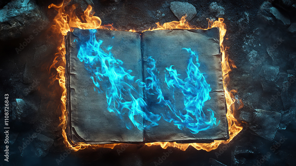 Realistic set of burning paper sheets on transparent background ...