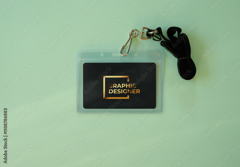 Transparent Plastic Access Pass on Green Background for Event Entry ...