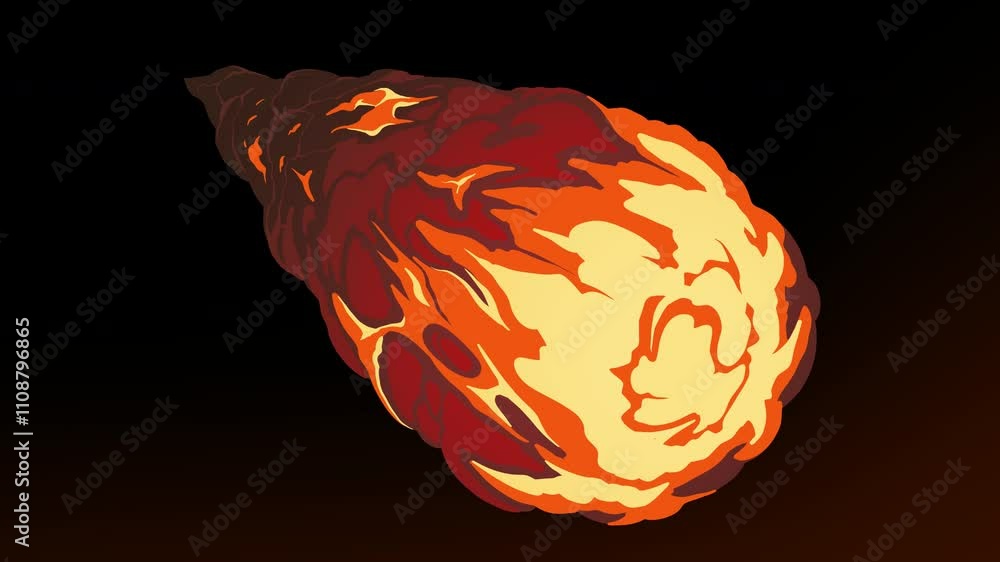 Burning Meteorite Asteroid Entering Earth’s Atmosphere and falling on ...