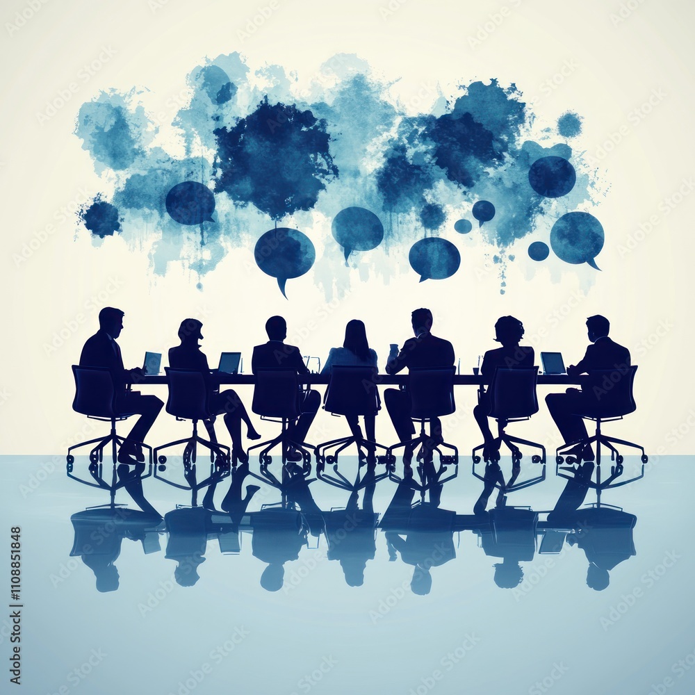 Here's a description and keywords for your image.. Silhouetted business ...