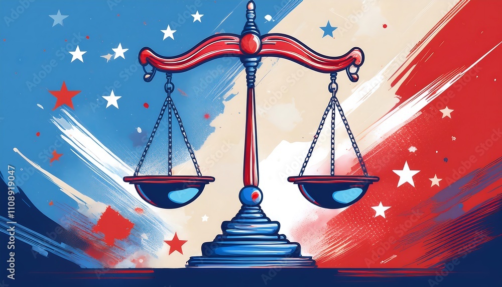 Modern US Civil Rights Day banner featuring symbolic scales of justice ...