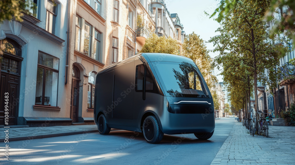 Autonomous driverless van delivers and ships parcels in specified ...