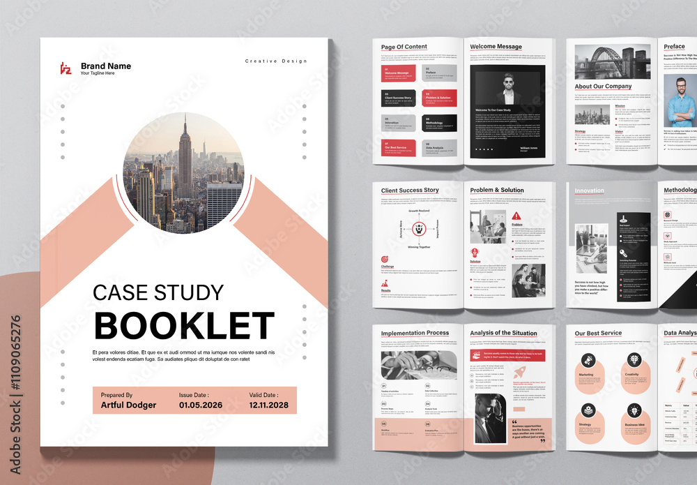 Case Study Booklet Design Layout Stock Template | Adobe Stock