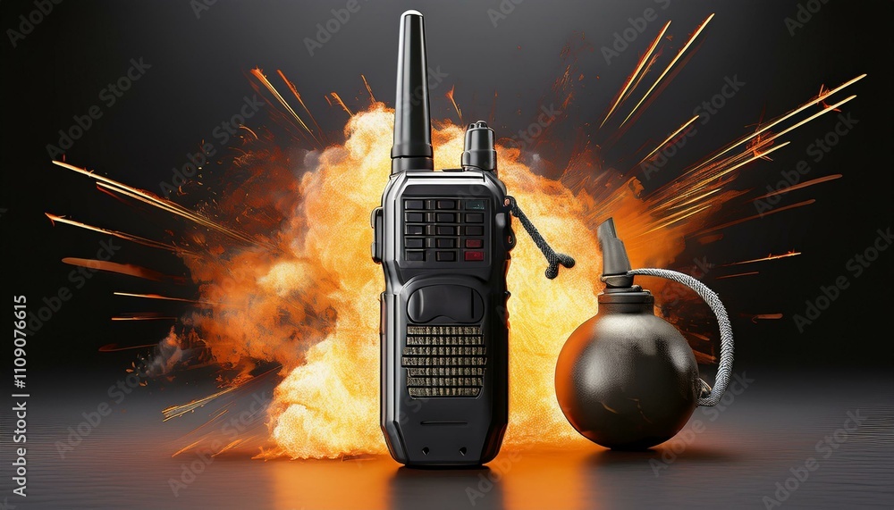 portable radios walkie talkie explosions radio transceiver and bomb ...