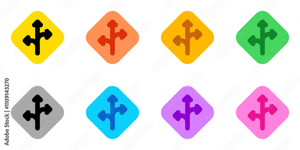 Editable traffic sign arrow vector icon. Map, location, navigation ...