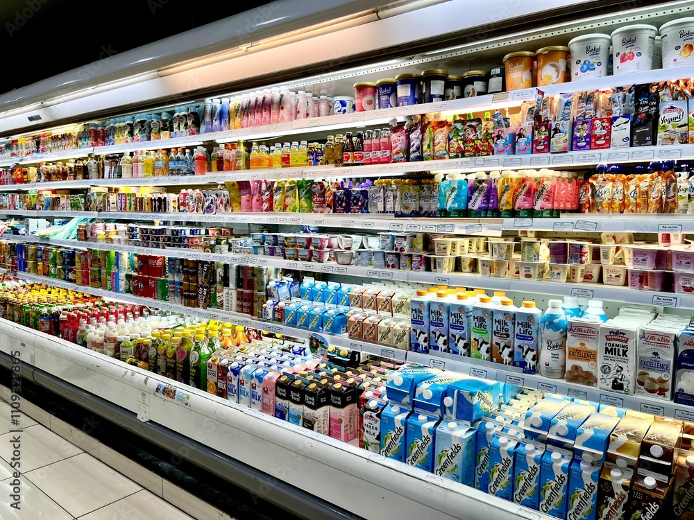 Jakarta, Indonesia - November 30th, 2024 - Milk, yoghurt, and other ...